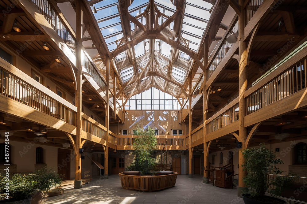 Generative AI illustration of Experimental Architecture Design, massive ...