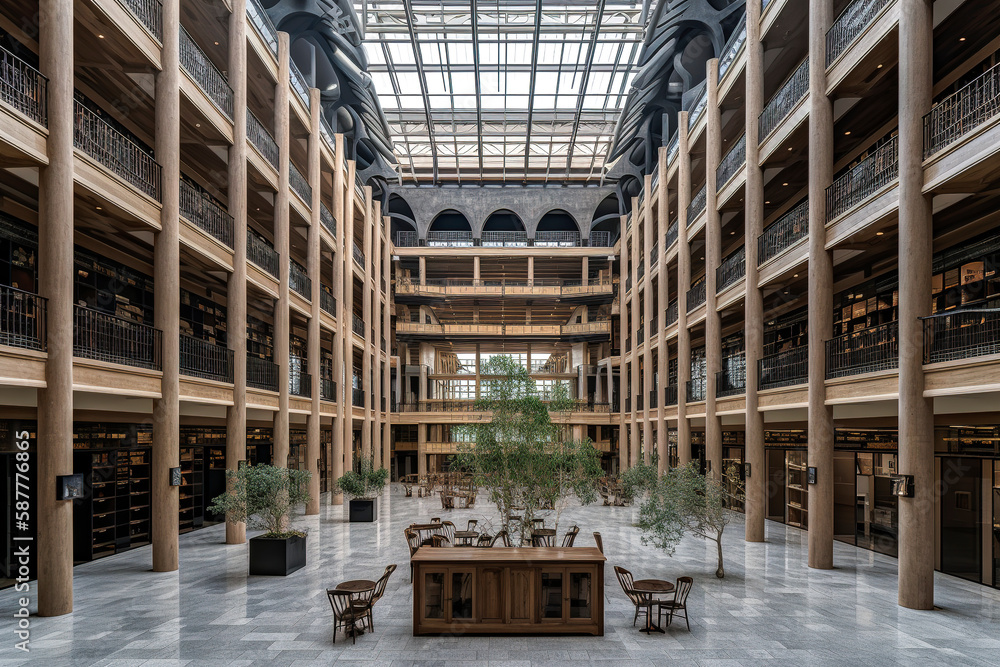 Generative AI illustration of Experimental Architecture Design, massive ...