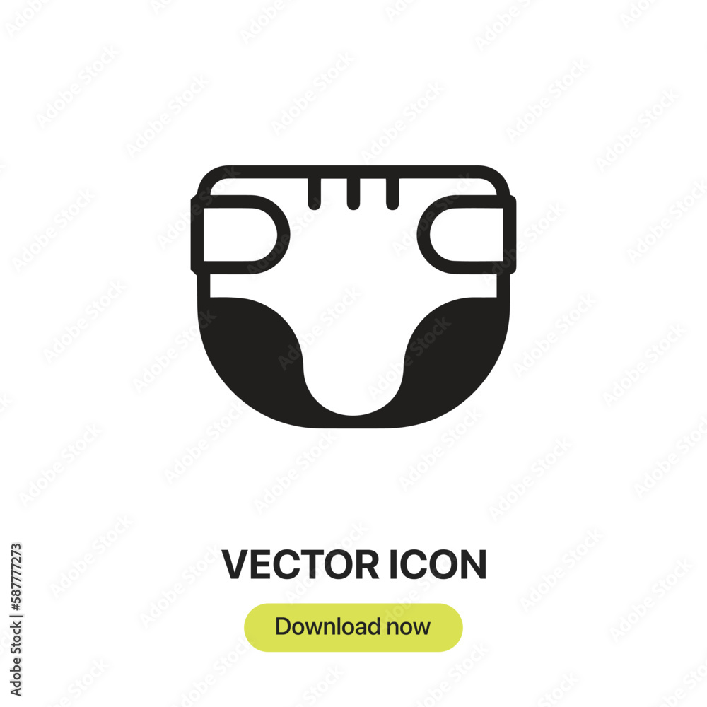 Diaper icon vector. Linear style sign for mobile concept and web design ...