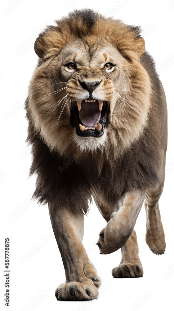 lion running transparent background Stock Illustration | Adobe Stock