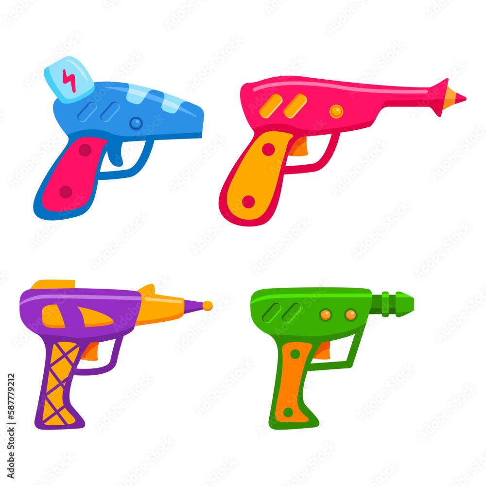 Futuristic Weapon.Cartoon gun space blaster.Laser weapon.Isolated on ...