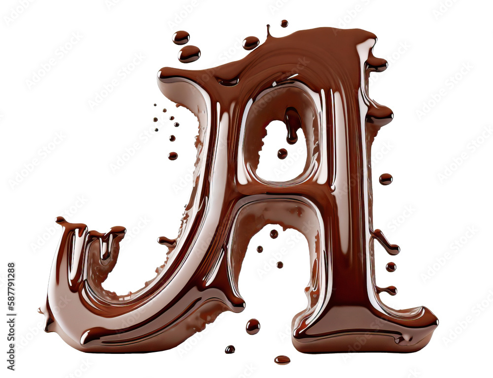 Chocolate letter A cut out. Generative AI realistic illustration Stock ...