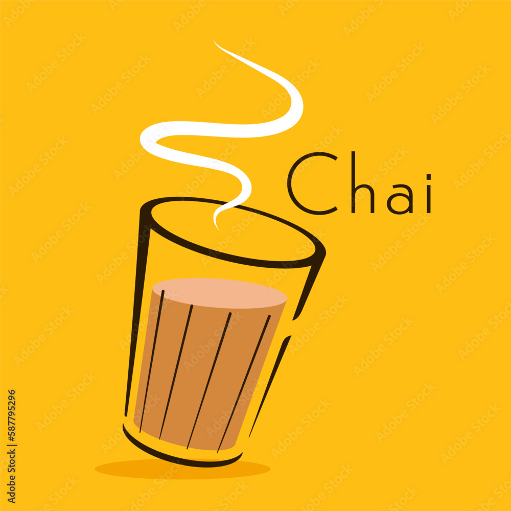 Indian hot drink vector. Indian chai icon. Chai is Indian drink. Kerala ...