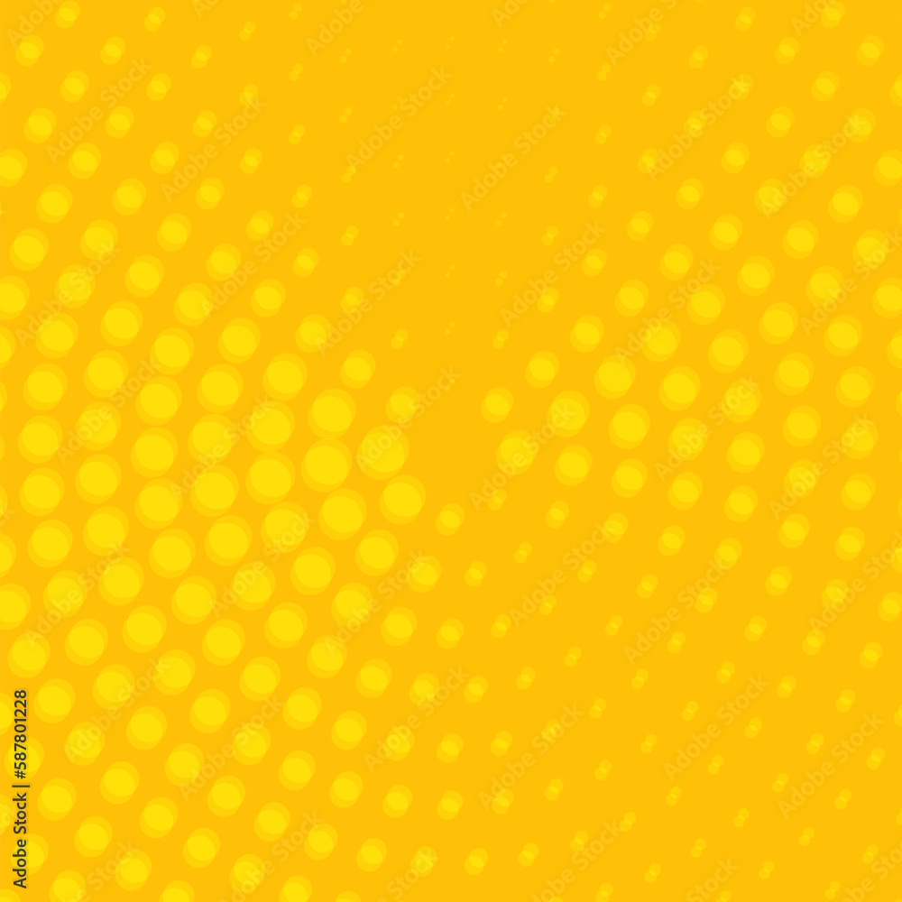 Pop art yellow comics cartoon magazine cover. Vector halftone ...