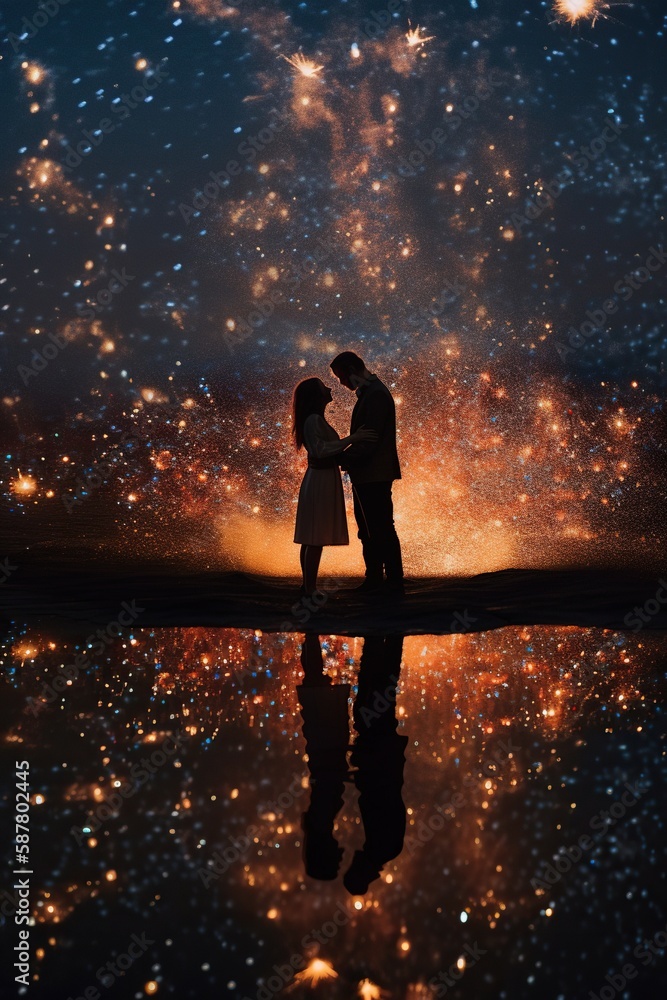 Star-Crossed Lovers Embrace Under Celestial Glow of Constellations ...