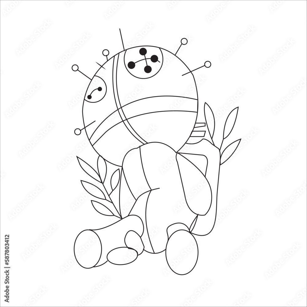 Voodoo Coloring page for kids Horror coloring book page Stock Vector ...