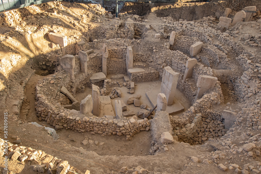 Archeological findings in Göbeklitepe excavation site in Turkey. The ...
