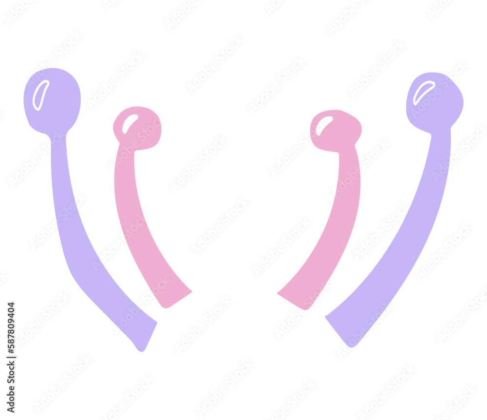 Hand drawn alien horns in doodle style. Vector illustration for ...