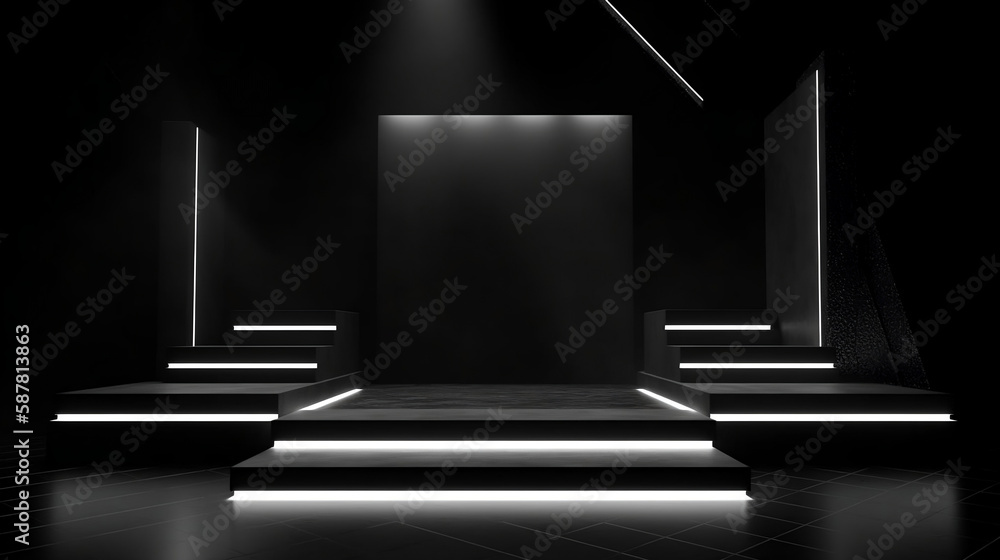 Empty stage Design for mockup. Generative AI Stock Illustration | Adobe ...