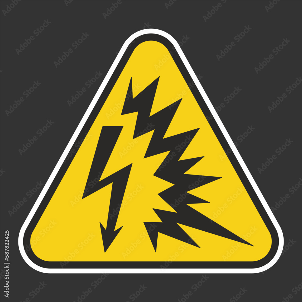 Triangle Warning Vector Sign Arc Flash Symbol. Isolated Arc Flash ...