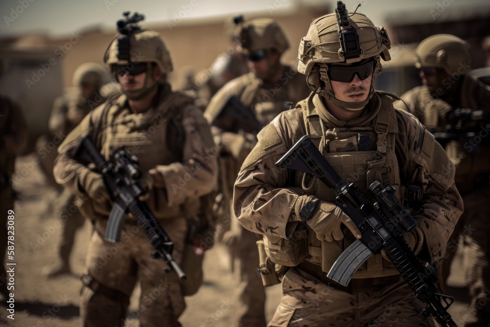 sniper hidden in the woods taking aim to shoot. The image conveys a ...