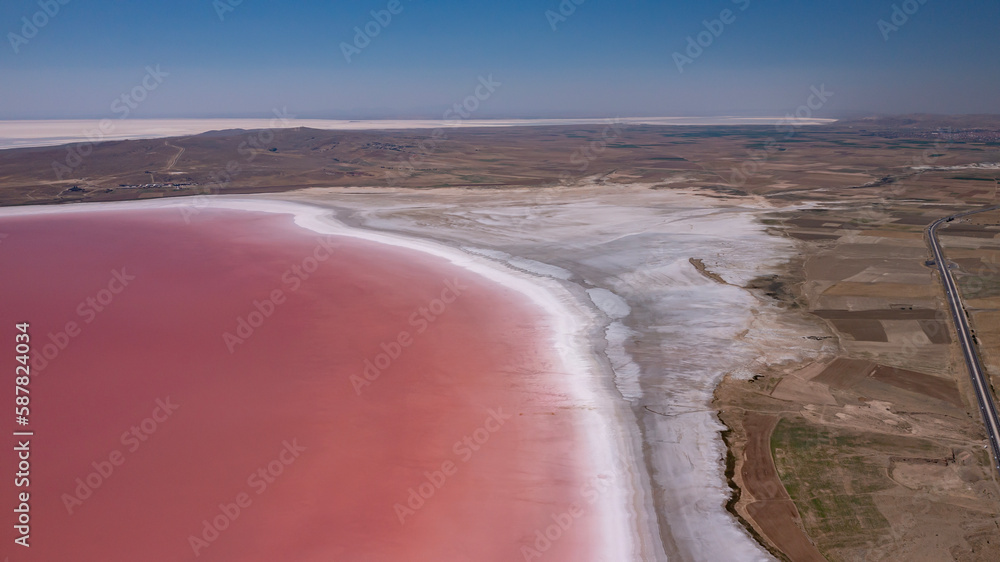 Red bacteria effect formed by water loss and salinization factors in ...