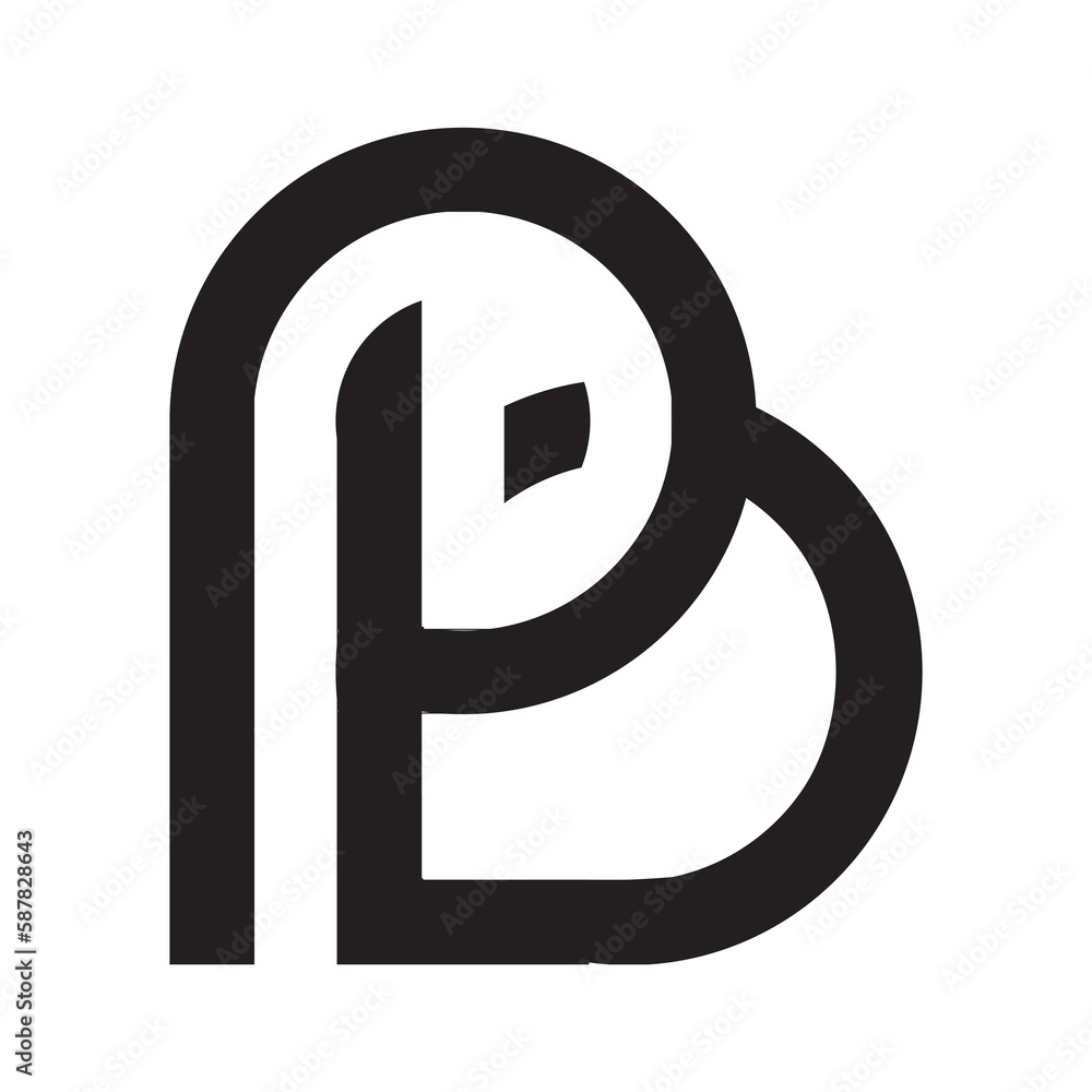 Logo black letter B . Vector illustration Stock Vector | Adobe Stock
