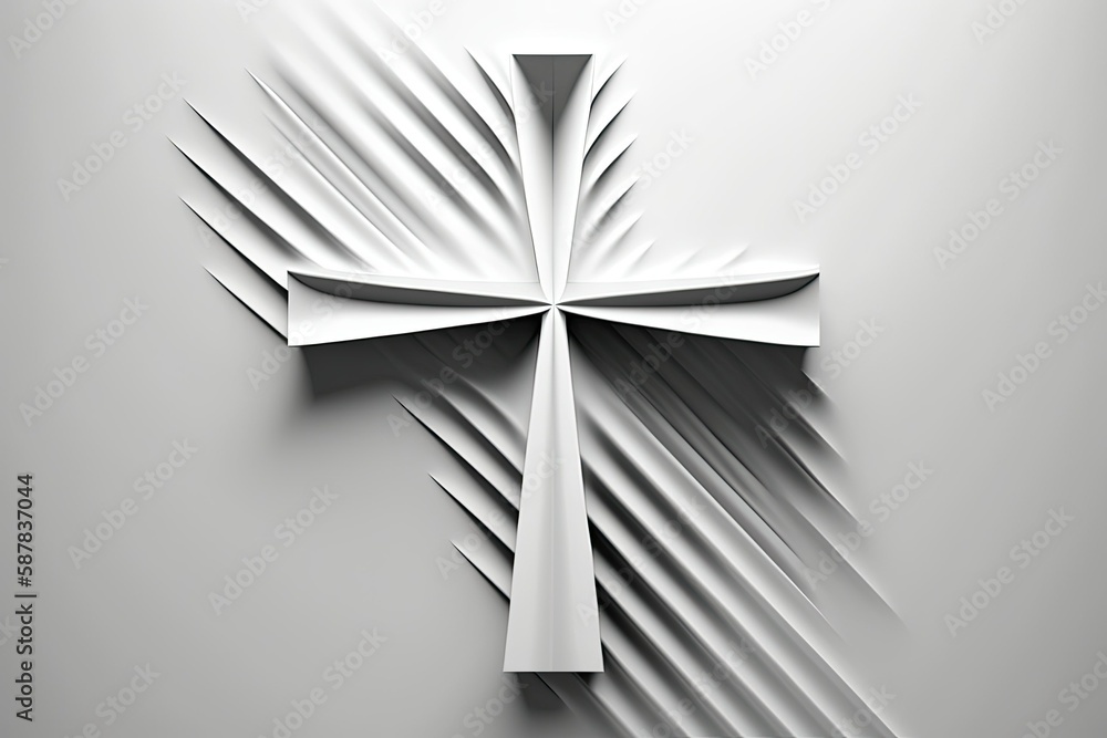 white cross on a textured white background, generative ai, generative ...