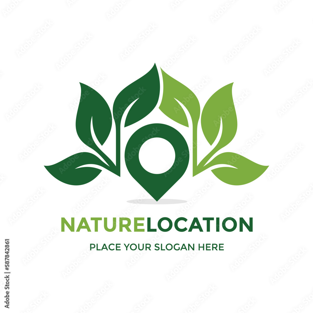 Vecteur Stock Nature location vector logo template. This design use pin ...