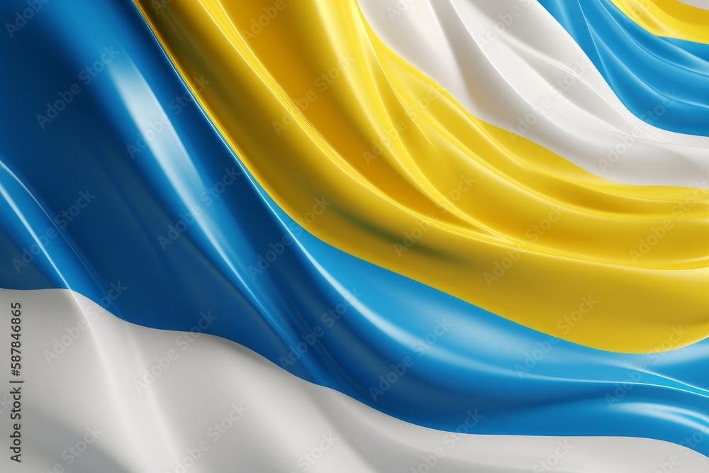 Twisted Waves of Ukraine's Modern Minimalist Flag Colors: 3D Renders ...