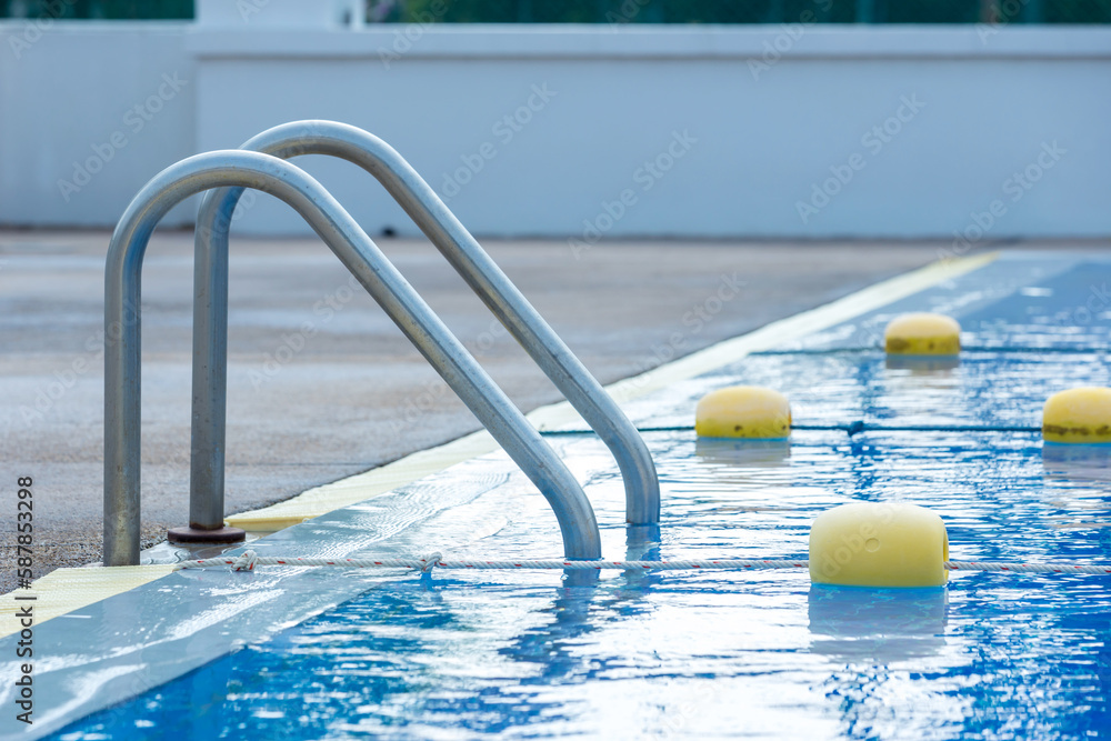 Ladder Stainless Handrails For Descent Into Swimming Pool. Swimming