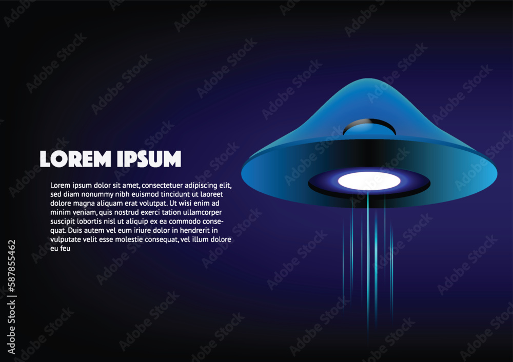 UFO. abstract background UFO on the black and blue background. UFO ...