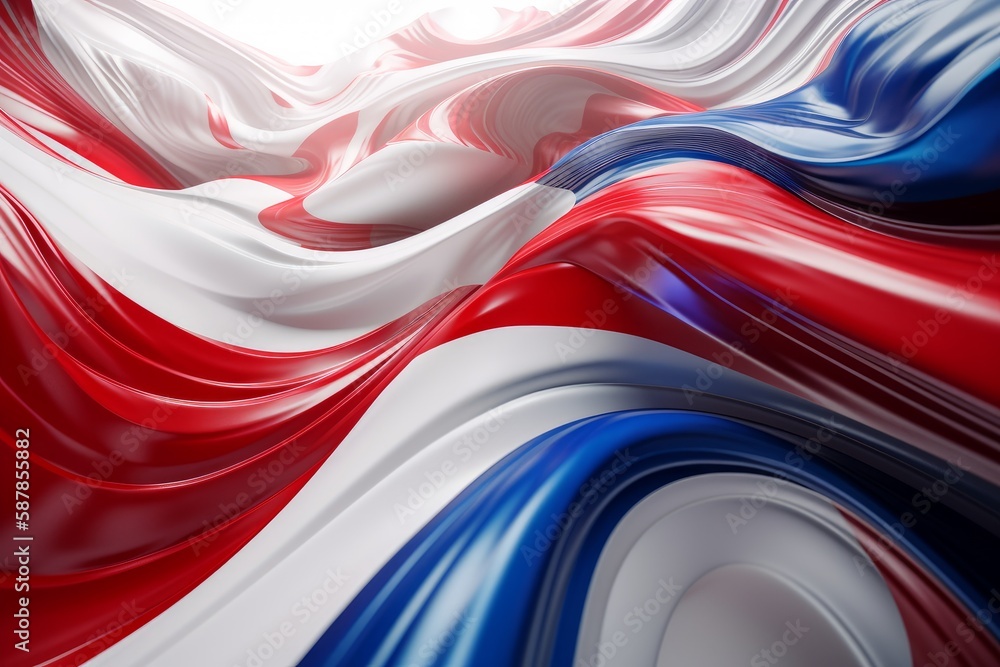 Smooth & Modern United States Flag Illustration in Twisted Waves: 3D ...