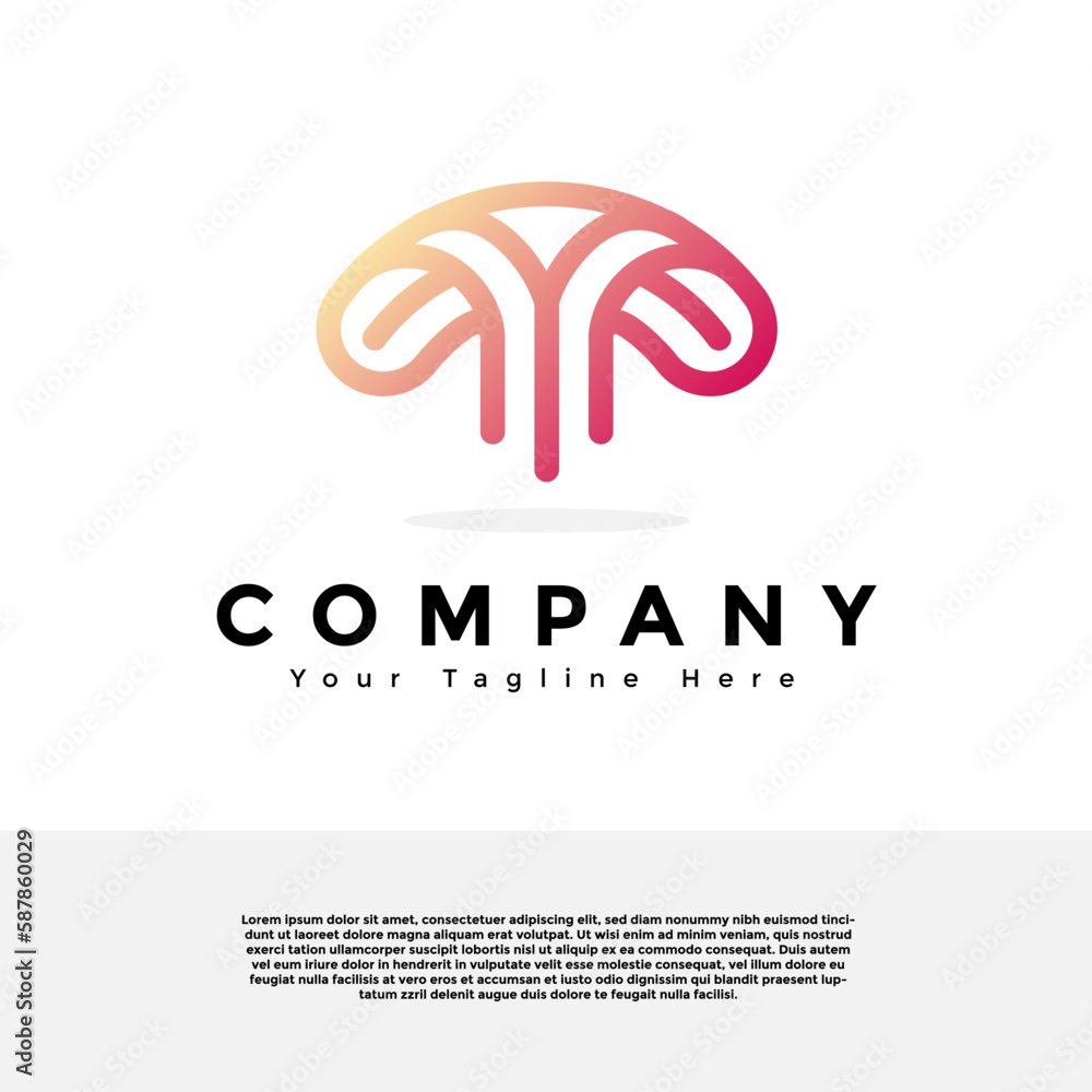 Letter T with line art style logo creative vector design. Gradient logo ...