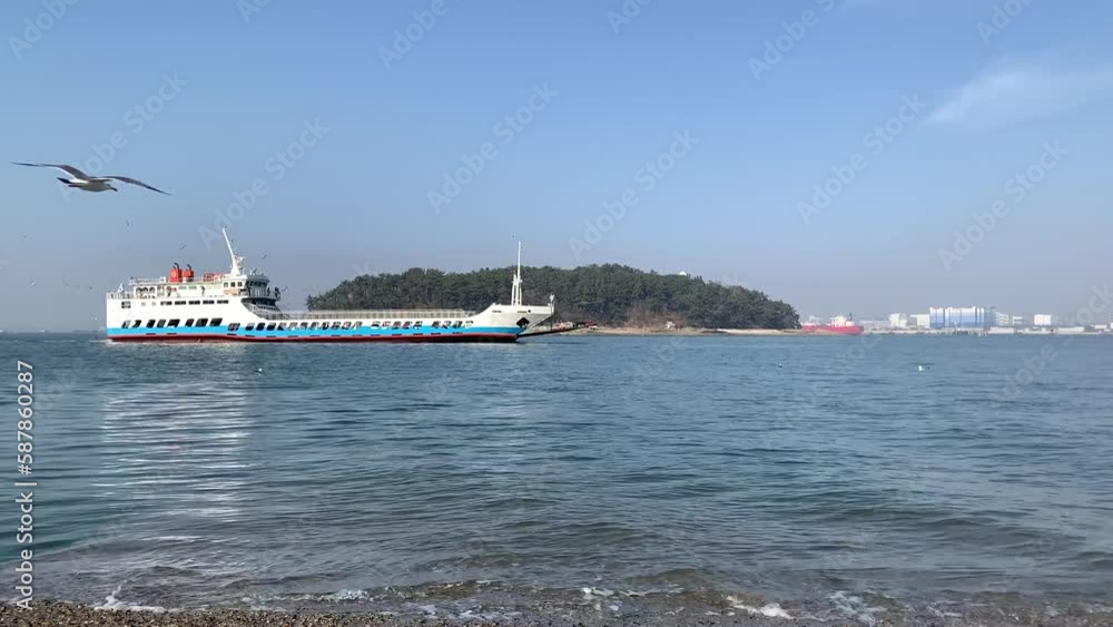 A passenger ship sailing across the ocean. Cruise ships traveling to ...