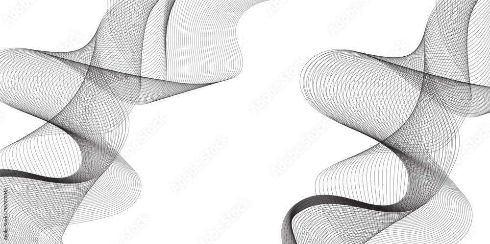 Abstract wave lines on transparent background with grey smooth element ... Abstract wave lines on transparent background with grey smooth element ...