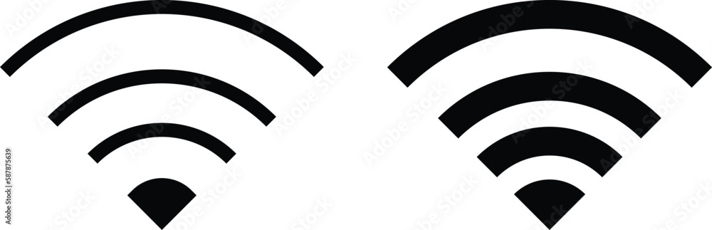 WiFi icon sheet, simple trendy flat style line and solid Isolated ...