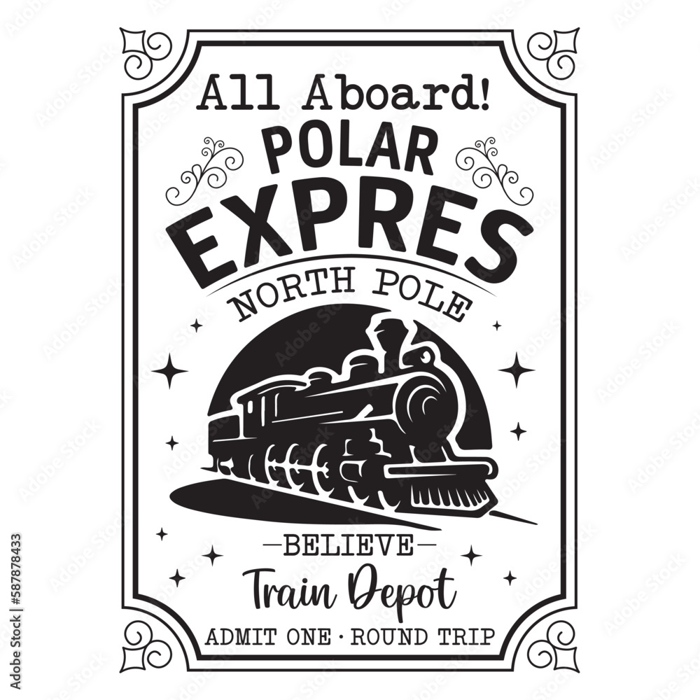 Polar Express Ticket Svg, Polar Express Ticket Png, Train Svg, Holiday ...