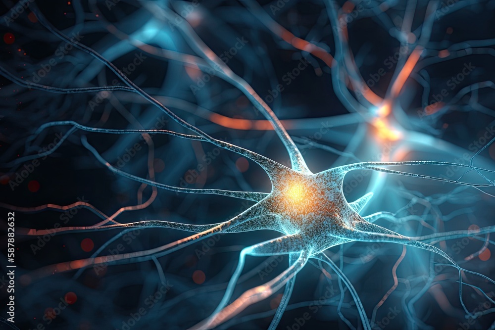 Poster, Foto realistic 3D model of a human brain with detailed anatomy ...