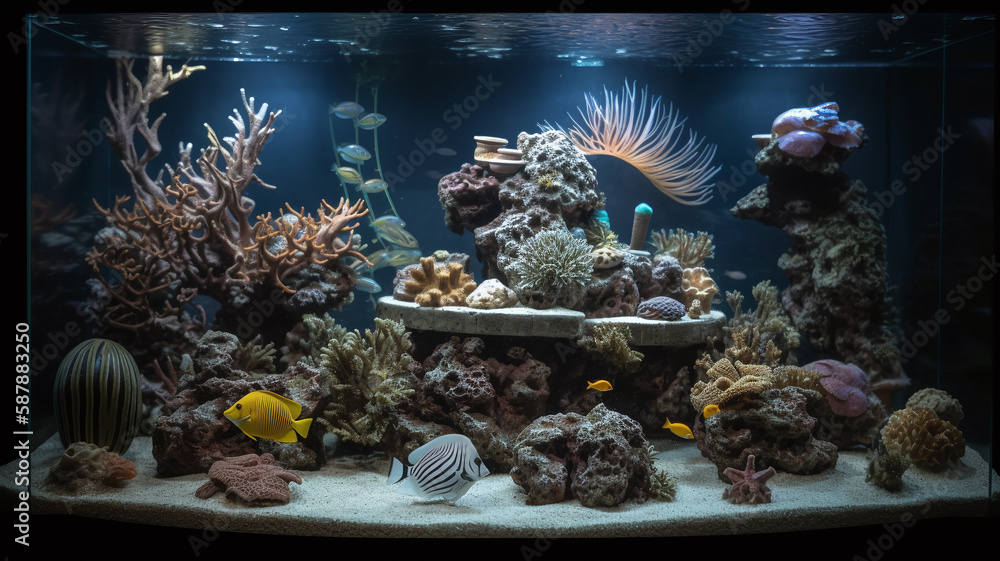 Colorful Coral Reef: A Cinematic Underwater Scene with Diverse Aquatic ...