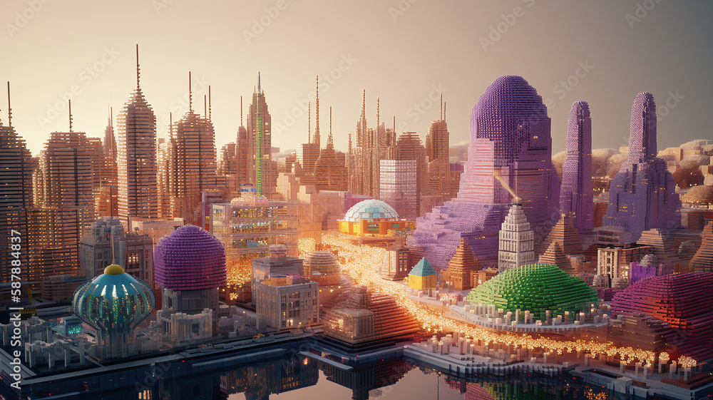 Futuristic Lego Cityscape: A Hyper-Futuristic and Otherworldly Vista of ...