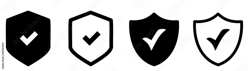 shield with sword icons. Web Protection shields icons set on ...