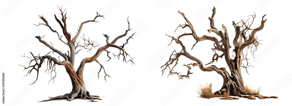 tree with roots on a transparent background For decorating projects ...