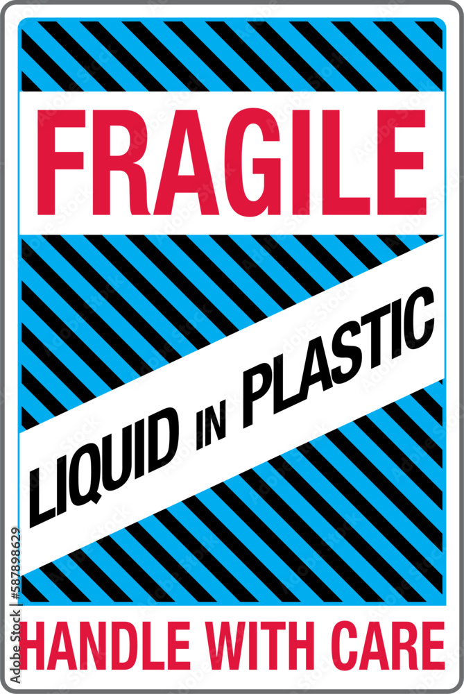 Shipping Pictorial Symbol Icon Labels Sticker Fragile Liquid in Plastic ...