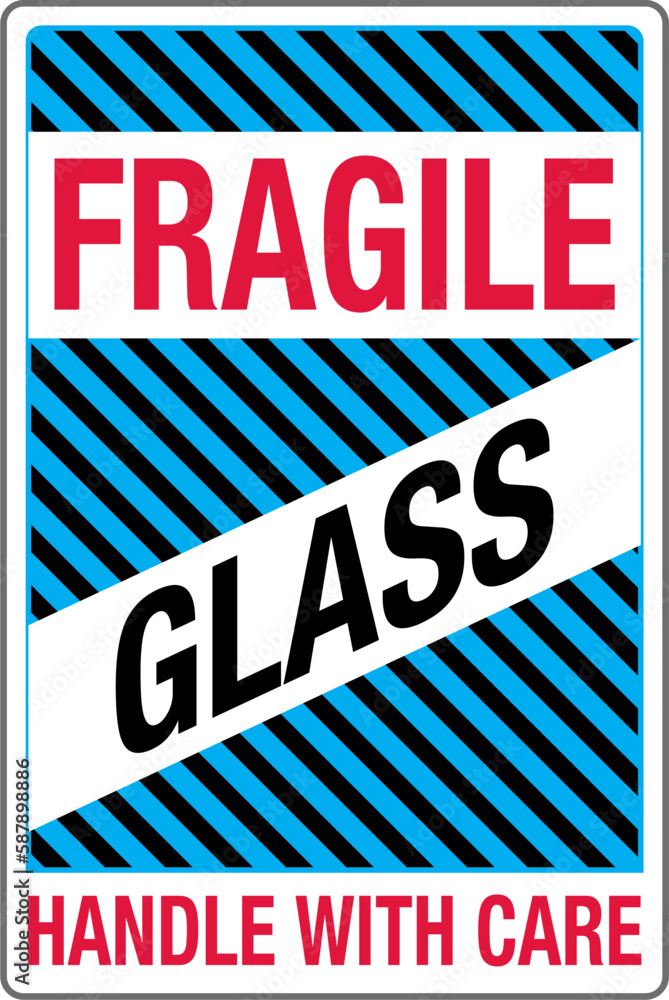 Shipping Pictorial Symbol Icon Labels Sticker Fragile Glass Handle With ...