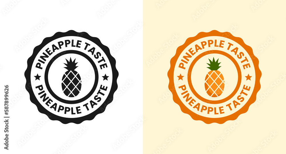 Pineapple taste label vector or Pineapple taste sticker vector isolated ...