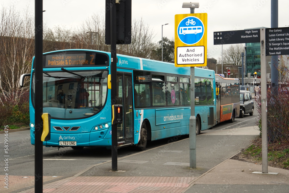 Low Angle View of Luton Central Bus Station at Main Railway Station of ...