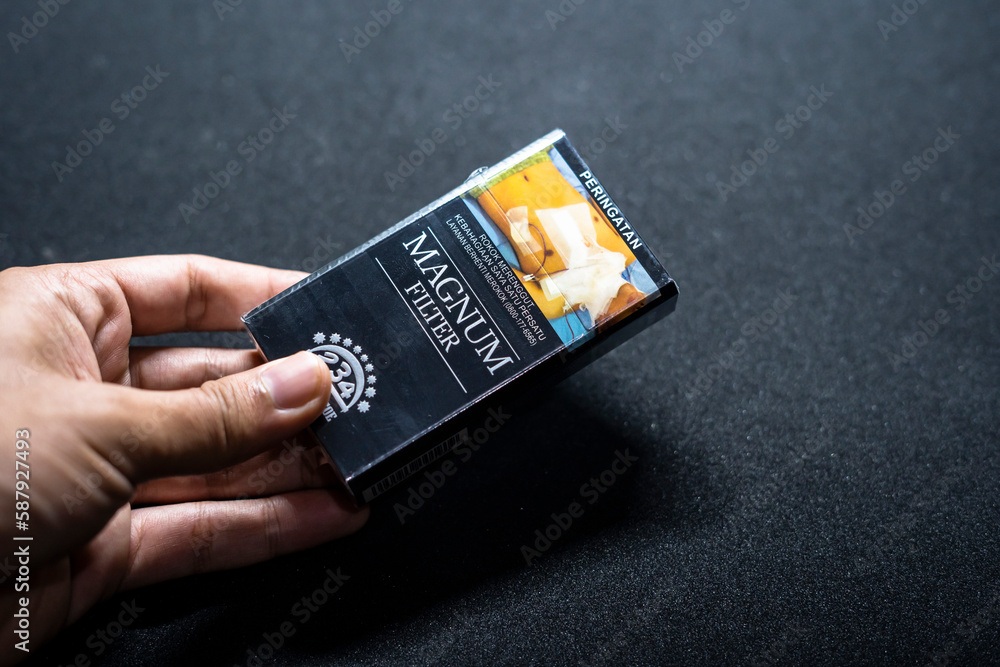 Jakarta, Indonesia. March 27, 2023: Magnum Filter close up. Packaged ...