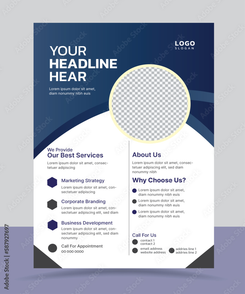 a4 poster template design, a4 advertising leaflet template design ...