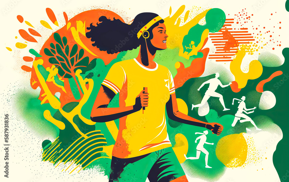 Stylish illustration of a student doing extracurricular activities ...