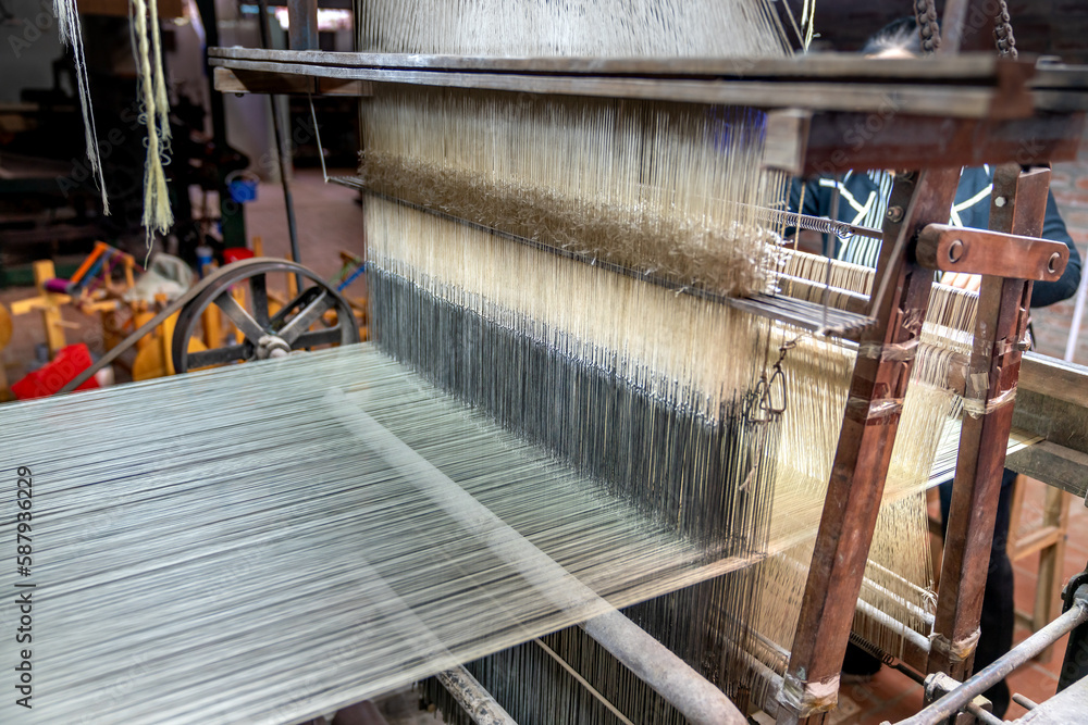 Van Phuc silk weaving village, Ha Noi, Viet Nam - Close-up picture of ...