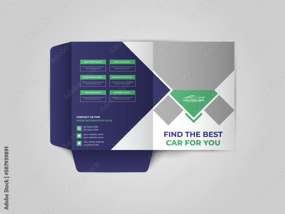 Car Rental Presentation Folder design for brochure, catalogue, layout ...