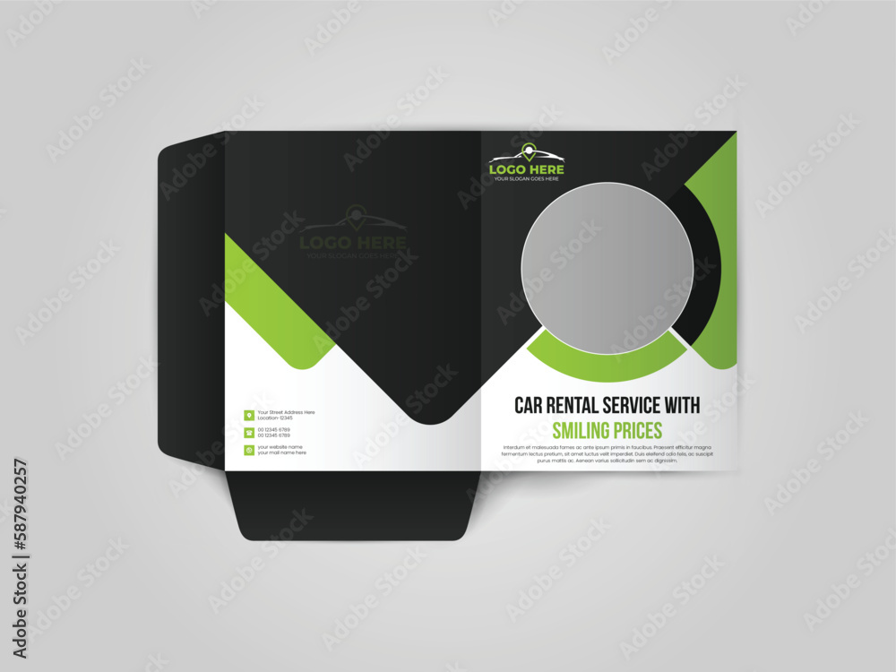 Car Rental Presentation Folder design for brochure, catalogue, layout ...