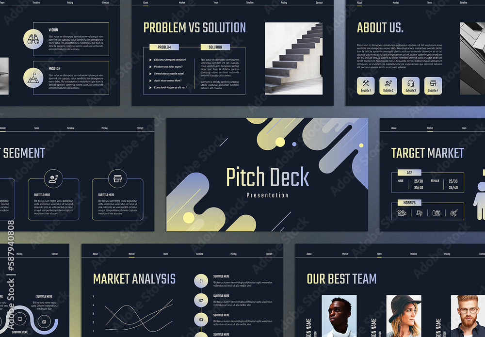 Pitch Deck Presentation Template Stock Template | Adobe Stock