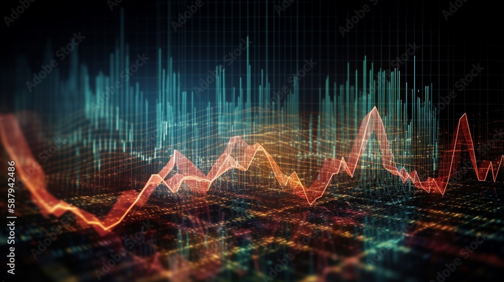 Stock market and trading digital graph Generated AI Stock Illustration ...