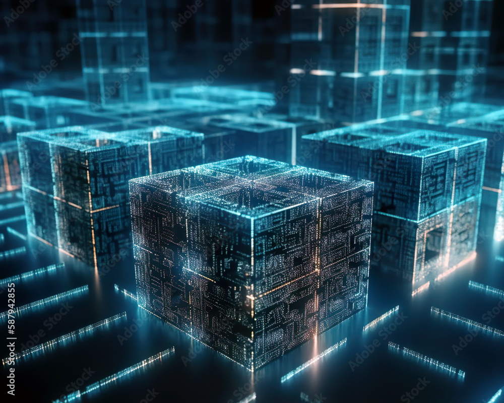 Big data binary code futuristic information technology. Future technology increasing the ...