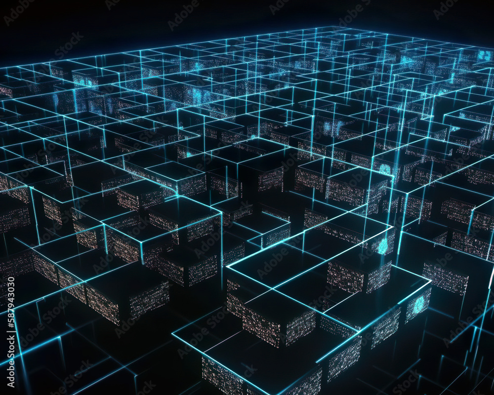 Big data binary code futuristic information technology. Future technology increasing the ...