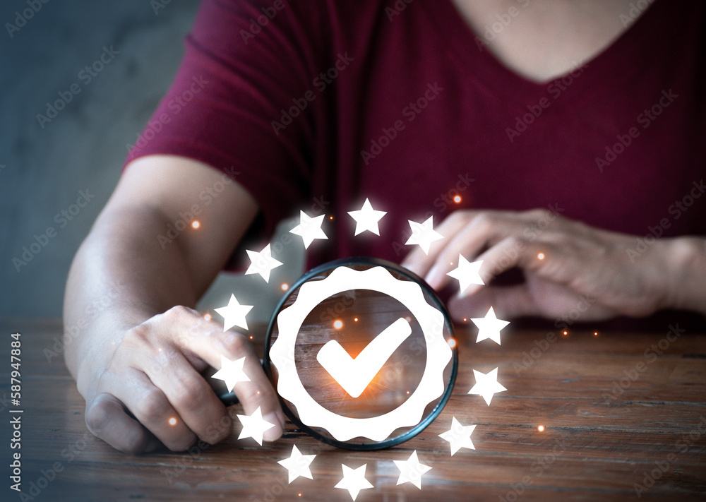 Quality control concept with check mark. Standards quality control ...