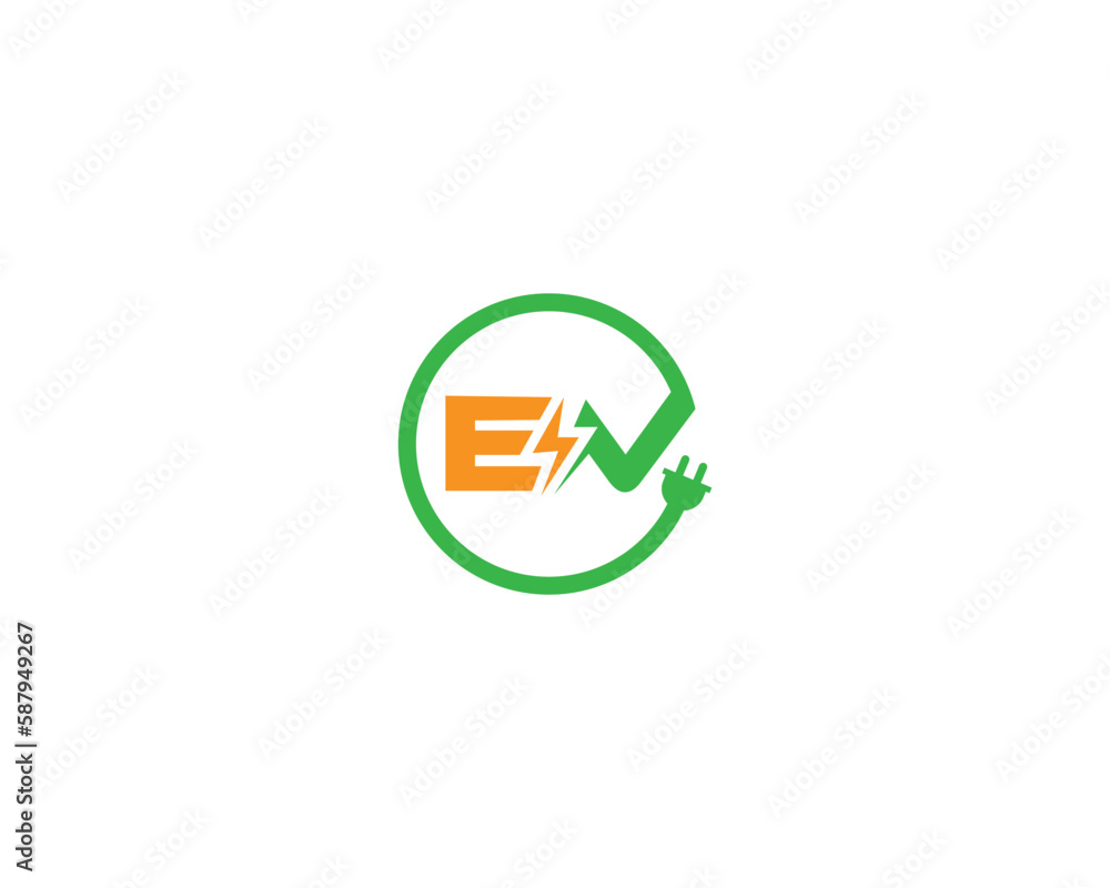 Electrical Charge Letter EV Bolt Power Plug Sign Logo Design Vector ...