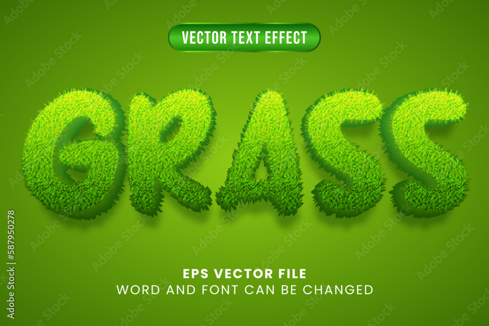 Grass vector text effect Stock Vector | Adobe Stock